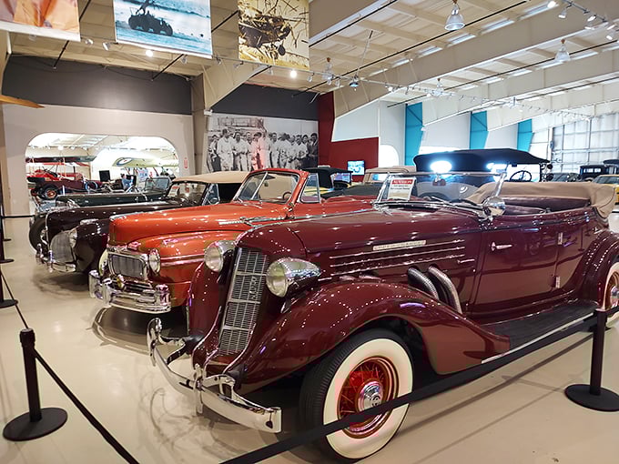 Step into a time machine on wheels. This vintage showroom at Owls Head could make even Jay Leno drool with envy.