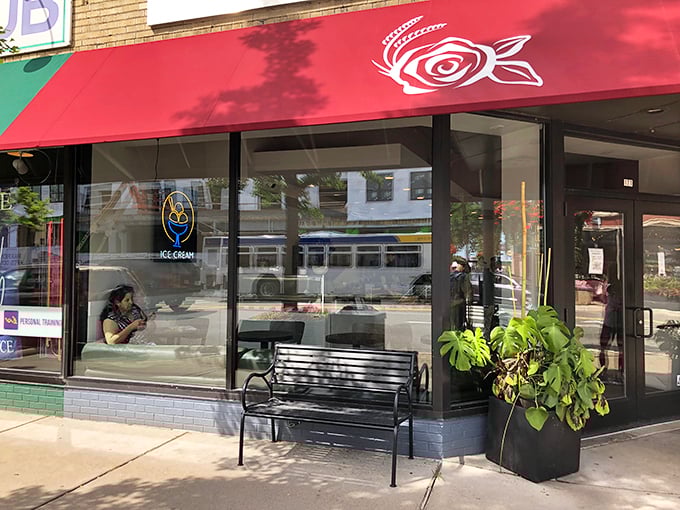 Parisian chic meets Midwest nice. Rose Street's red awning beckons you into a world of flaky croissants and heavenly macarons. Photo credit: Jeannie Hill