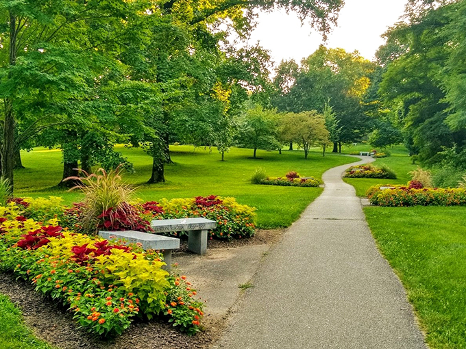 Flower power meets scholarly pursuits: SIUE's garden path, where enlightenment comes with a side of petal-perfect views.