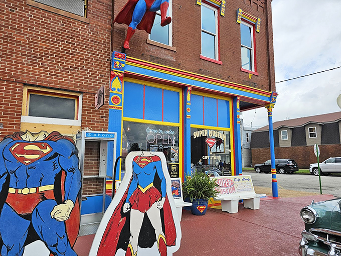 Up, up, and away! This brick-faced fortress of solitude is bursting with more Superman than you can shake a kryptonite stick at.