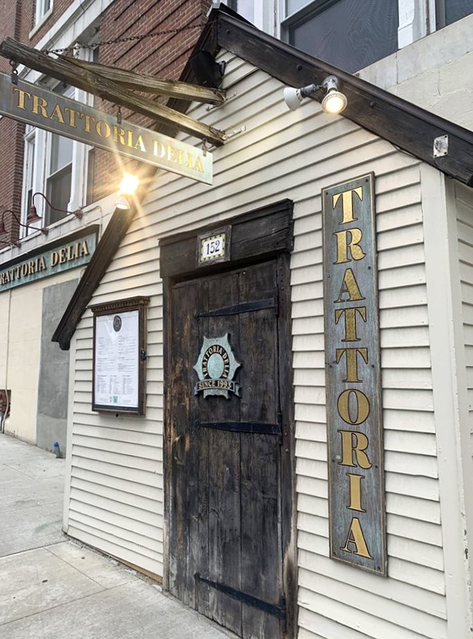 Old-world charm meets new-world flavors. Trattoria Delia's weathered exterior hints at the timeless Italian delights waiting inside.