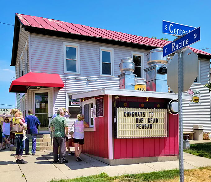 Just off Center and Racine, this cozy spot serves up classic charm and nostalgia, with burgers as sizzling as small-town pride! Photo credit: Jim Coach Krupke