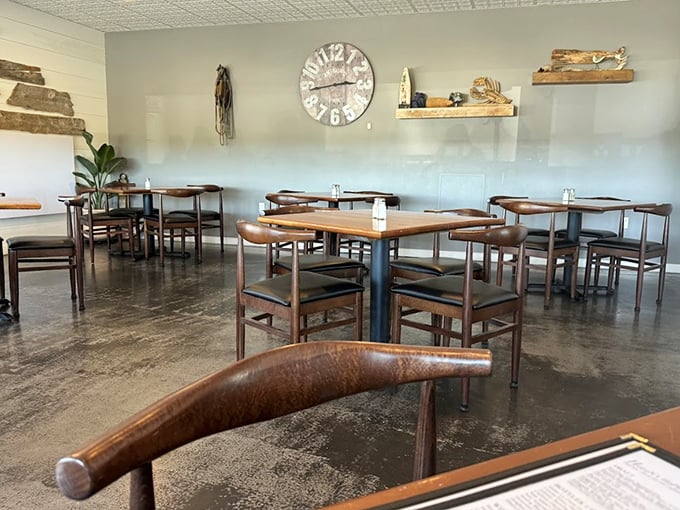 Time stands still in this cozy corner. Helen's dining area blends rustic charm with modern comfort, inviting you to linger over every delicious bite.