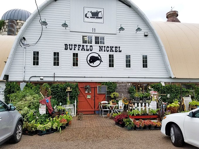 Step right up to the most inviting front porch in Minnesota! This entrance is so charming, even the plants are trying to sneak inside.