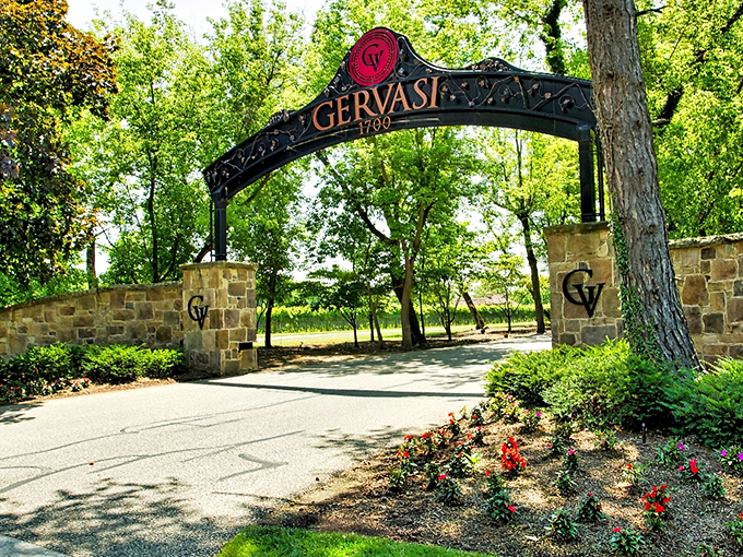 Grand entrance or time portal to Italy? This wrought-iron archway whispers promises of Chianti-fueled adventures and pasta-induced naps.