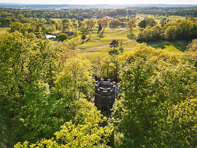"A bird's-eye view that would make even Superman jealous. Frankenstein's Castle: where medieval charm meets Midwestern hospitality."