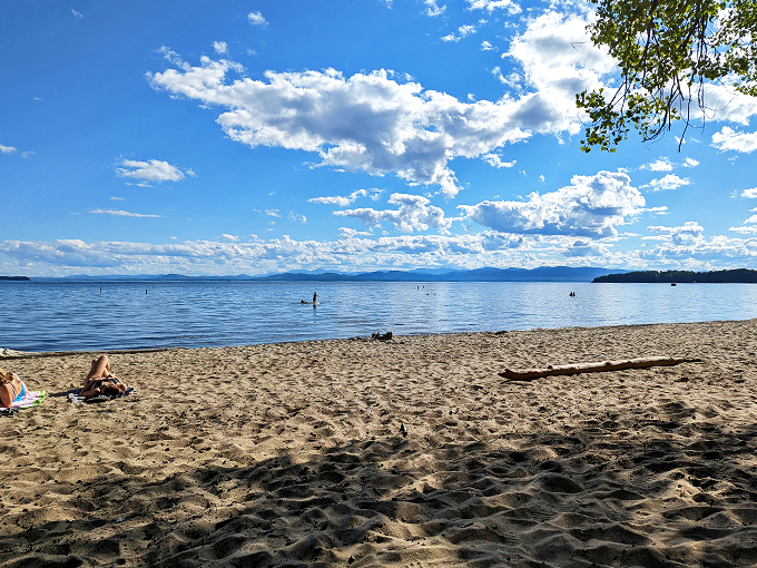 Sand, sun, and serenity: Leddy Beach's golden shores are nature's way of saying, "Hey Vermont, you can have it all!" Just add sunscreen and a good book.