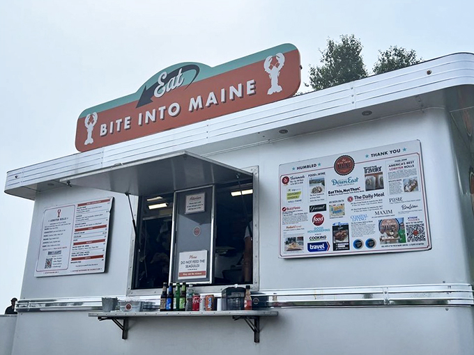 This retro-styled food truck, adorned with press accolades, stands like a beacon of hope for hungry seafood lovers.