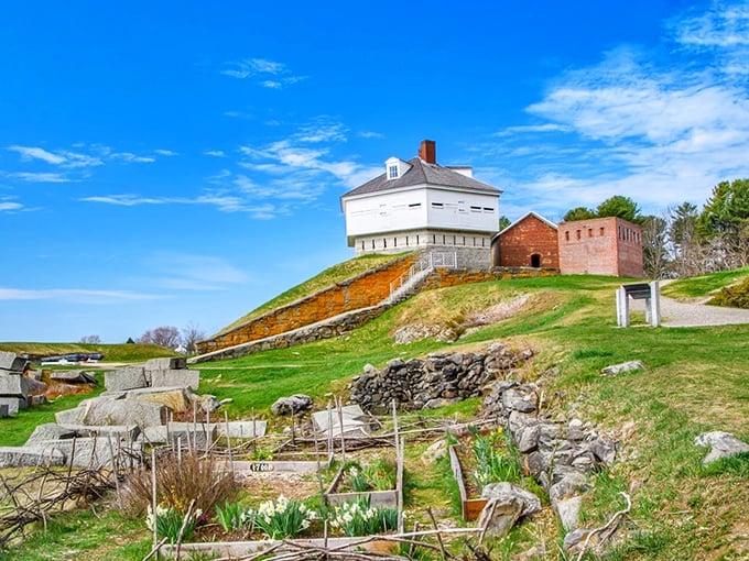 Standing guard since 1808, Fort McClary's blockhouse watches over the harbor like a sentinel from another time.