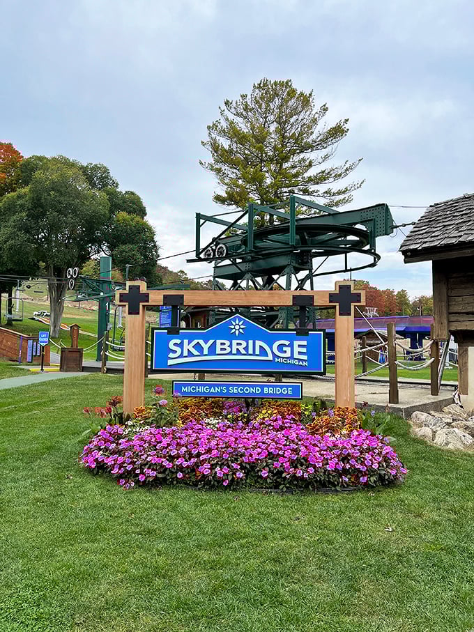 "Michigan's Second Bridge" might be an understatement. This floral-framed gateway promises sky-high thrills that'll make the Mackinac blush with envy.