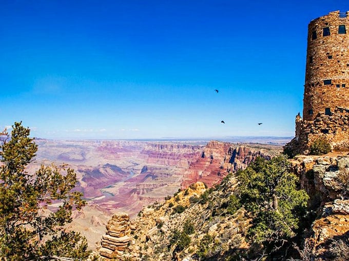 Talk about a room with a view! The Grand Canyon unfolds before you, a masterpiece that puts even the greatest IMAX screens to shame.