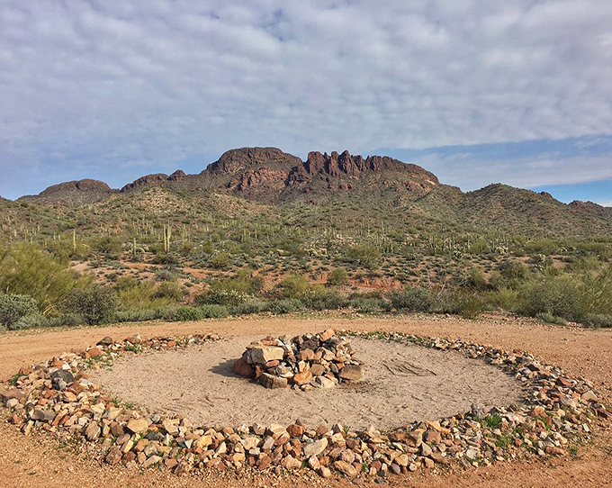 Nature's own rock garden! This desert trail looks like it was landscaped by a giant with a penchant for cacti and a flair for the dramatic.