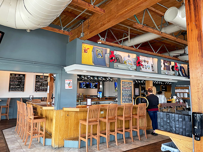 Exposed beams, nautical charm, and a bar that beckons like an old friend welcoming you home.