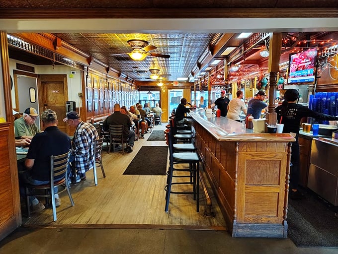 Step into a time machine of taste! This cozy interior whispers tales of countless satisfied diners.