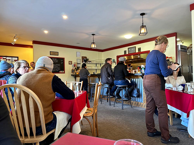 Step inside and feel the warmth &ndash; it's not just from the griddle. This cozy interior is where breakfast dreams come true.