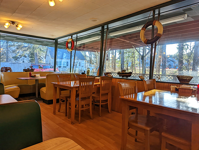 Step inside and let the nautical decor transport you to a cozy coastal haven. It's like a hug from the sea!