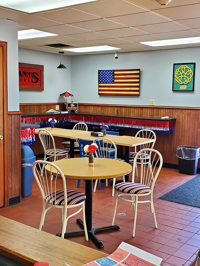 Step into a time capsule of Americana. This cozy dining area serves up nostalgia alongside flaky pastries and steaming cups of joe.