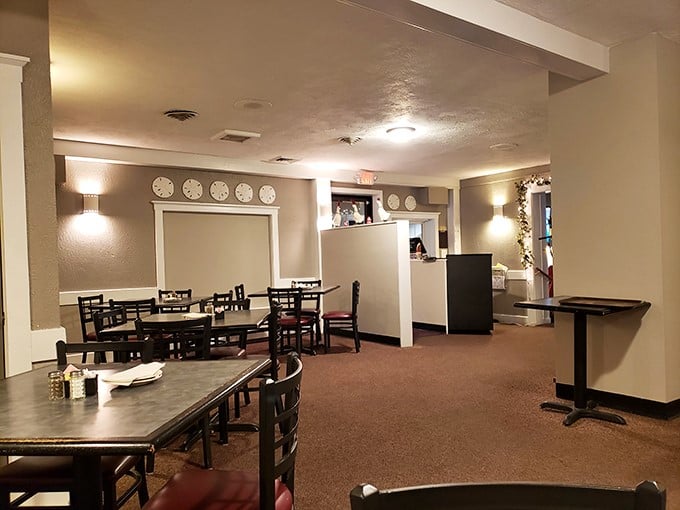 Step into seafood heaven! This cozy dining room is where lobster dreams come true and calories don't count. Warning: May cause spontaneous happy dances.