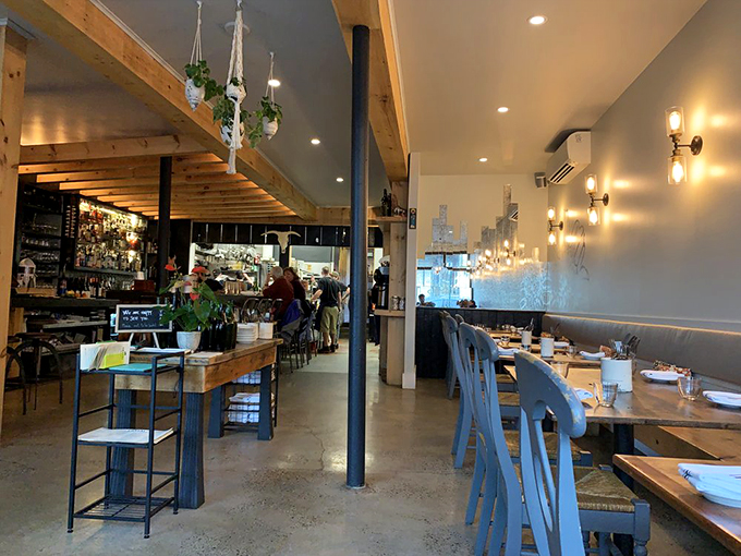 Step inside and let the warm glow of Chaval's interior embrace you. It's like your coolest friend's living room, if that friend were a Spanish chef with impeccable taste.