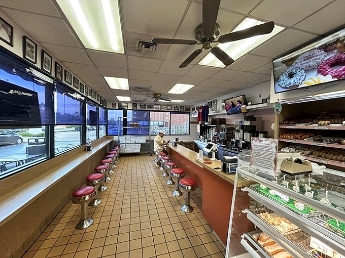 Step into a time machine of taste! This classic diner setup whispers tales of countless coffee-fueled conversations and sugar-dusted memories.