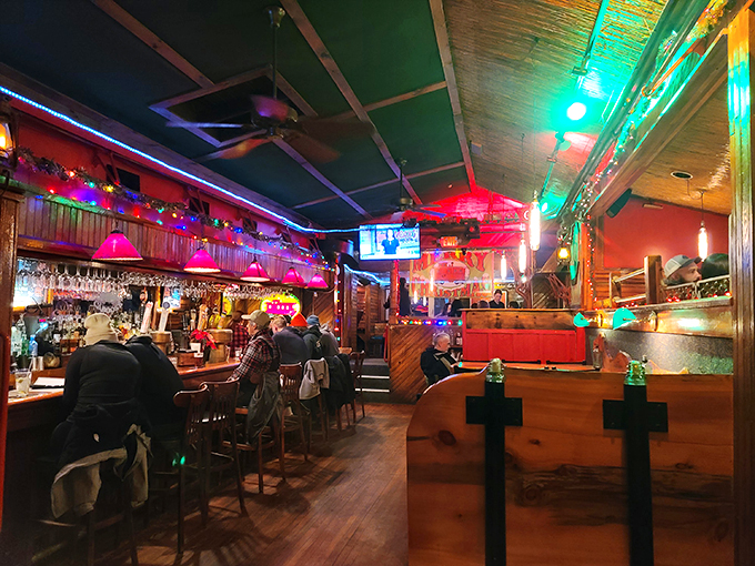 Step inside and let the cozy chaos embrace you. It's like a train depot and a ski lodge had a baby, and that baby grew up to be the coolest hangout in town. Photo credit: brian creeley