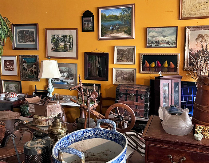 A feast for the eyes! This eclectic wonderland is where Mad Men meets Downton Abbey, with a dash of your grandma's attic thrown in.