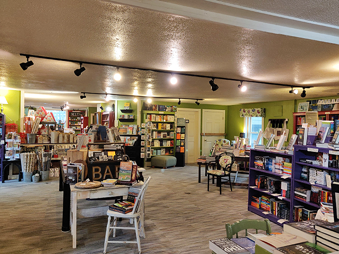 Step inside and let the adventure begin! This cozy interior is a bibliophile's paradise, with shelves that practically whisper, "Come, get lost in our pages." 