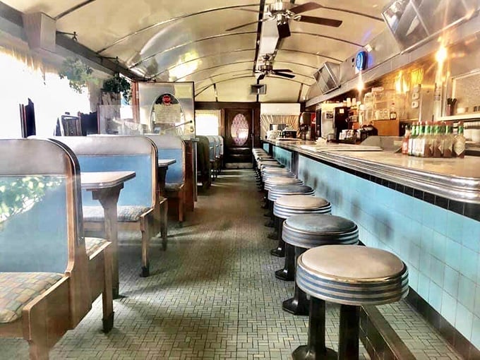 Welcome to the time machine! This gleaming chrome paradise is where the 1950s never ended, and neither does breakfast. Pass the syrup, please!