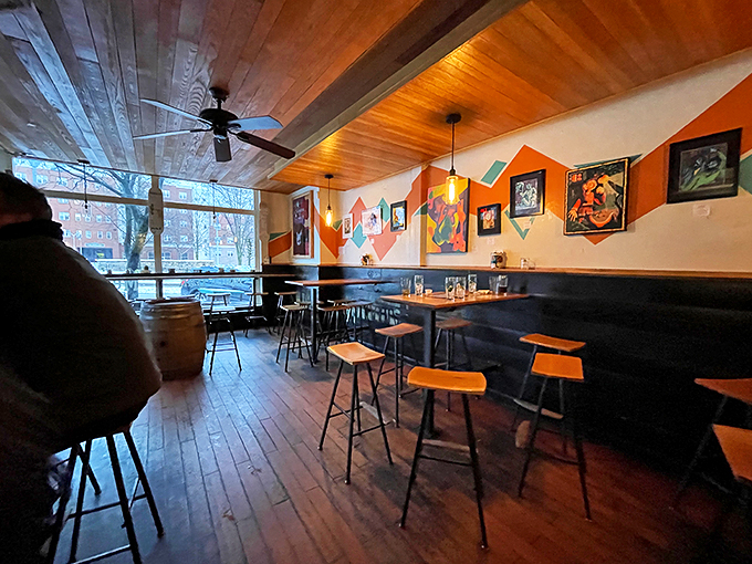 Cozy meets cool in this wood-paneled wonderland. It's like your favorite flannel shirt came to life and decided to open a bar &ndash; warm, inviting, and oh-so-Vermont.