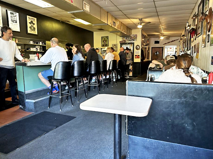 Step into a time capsule of comfort. The Fox's cozy interior invites you to slide into a booth and stay awhile. 