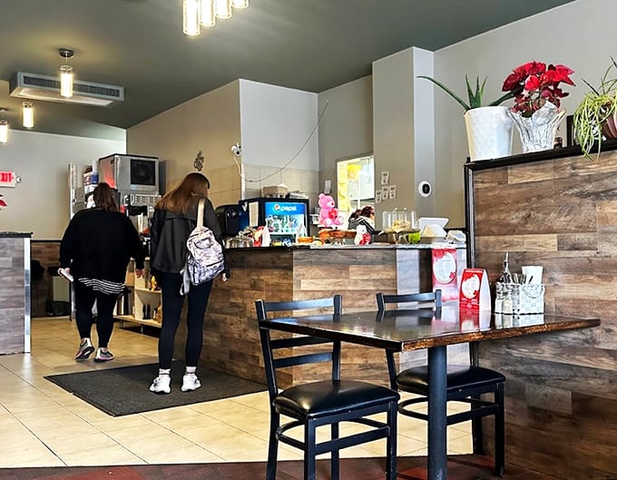 Step into a cozy haven where rustic charm meets modern comfort. It's like your favorite aunt's kitchen, but with better lighting.