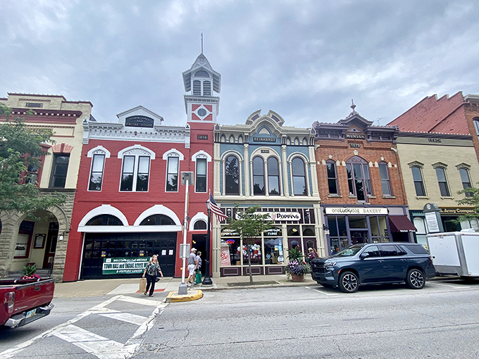"Step into a Hallmark movie set! Medina's Main Street is where quaint shops and colorful facades collide in a delightful dance of nostalgia."
