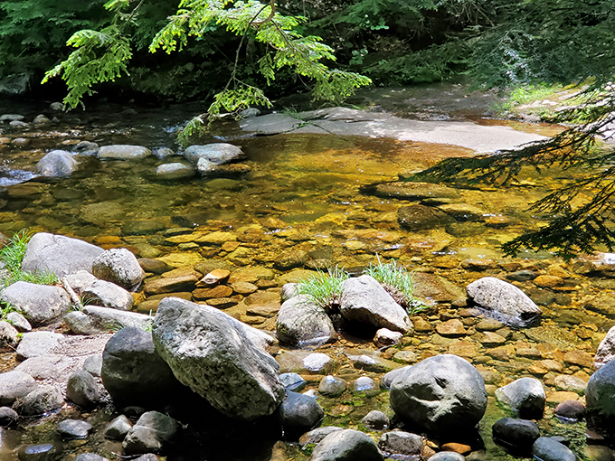 Like nature's own rock garden, these ancient stones have been perfectly arranged by millennia of flowing water.