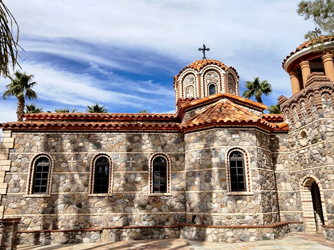 Stone walls and terracotta roofs under azure skies &ndash; it's like someone dropped a slice of Santorini into the Sonoran Desert.