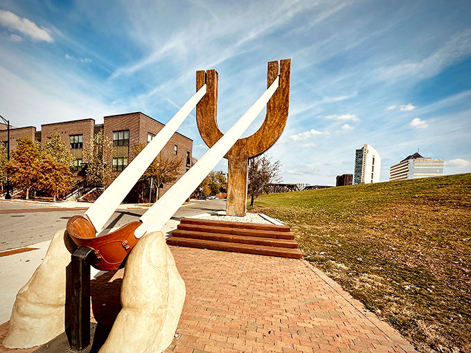 From this angle, it's not just a slingshot&mdash;it's a portal to whimsy. Who knew Columbus had a secret weapon against the mundane?