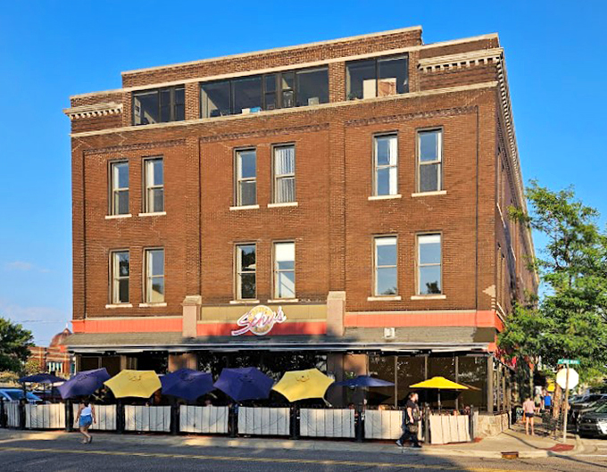 This historic brick building stands proudly on the corner, its red awning and outdoor seating beckoning hungry visitors like a lighthouse for foodies.