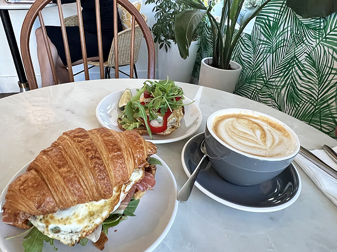 Breakfast of champions? More like breakfast of food gods. This croissant sandwich is ready for its close-up! Photo credit: Geraldo Miranda