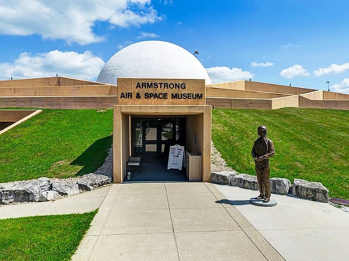 One small step for man, one giant leap for museum-goers. The entrance beckons visitors to embark on their own space odyssey.