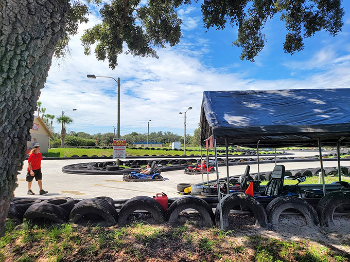 Ready, set, go-kart! Watch as families transform into fierce competitors, all while surrounded by Florida's lush greenery.