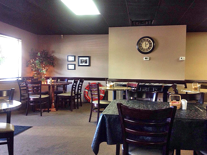 Step into a time capsule of comfort! CP Deli's interior is like your grandma's living room, if grandma was a master of sandwich artistry.