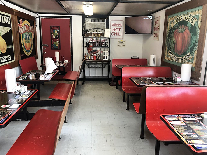 Step into a time capsule of comfort! This cozy diner interior is where memories are made and calories don't count.