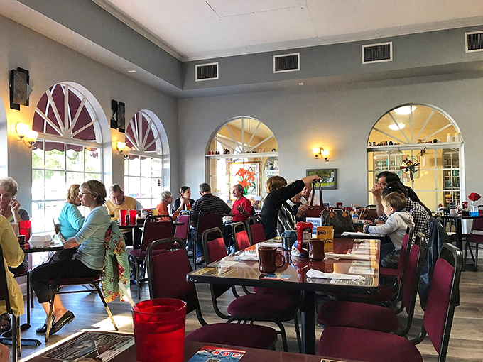 Step into a time machine of taste! This bustling dining room feels like your favorite aunt's kitchen, if she could cook for an entire neighborhood. Photo credit: Jeff Smith