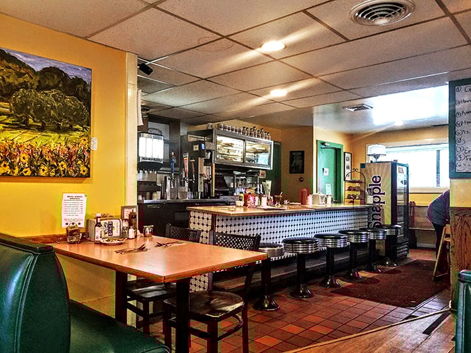 Retro chic meets comfort food heaven. The Royal Diner's interior is like a warm hug from your favorite decade, served with a side of nostalgia.