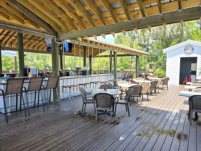 Forget five-star dining - this rustic deck serves up million-star views with a side of laid-back Florida charm.