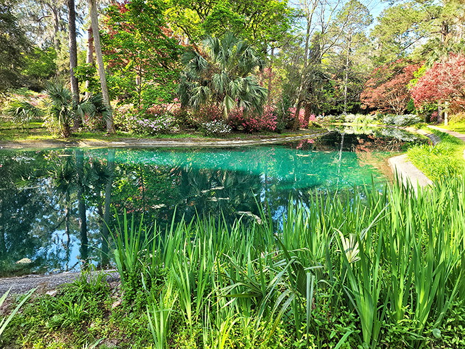 Emerald waters whisper secrets: A hidden oasis where turtles sunbathe and dragonflies dance. It's like Mother Nature's own infinity pool, minus the chlorine. Photo credit: R Ipps