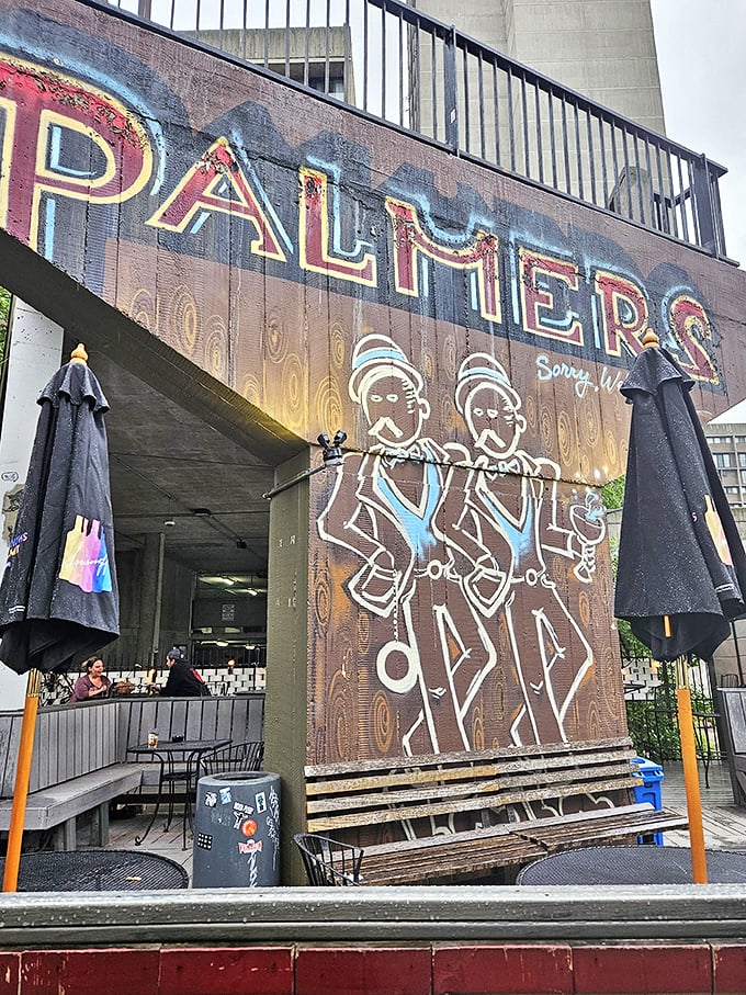 Palmer's Bar: A time capsule of good vibes! This brick beauty has been pouring happiness since before your grandpa's first shave.