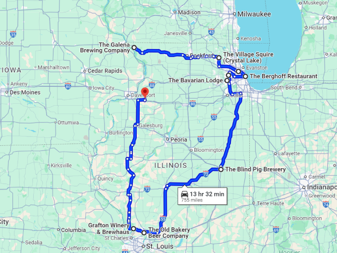 21 foodie road trip illinois map