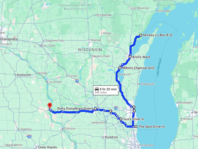 25 mouthwatering road trip wisconsin map