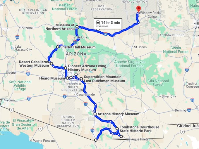 27 old west museums arizona map