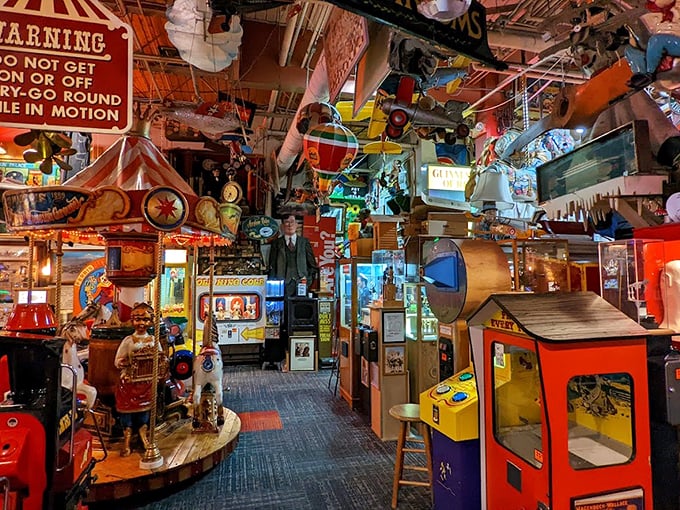 "Step right up to a world of whirring wonders! This ain't your grandpa's attic &ndash; unless he collected coin-operated dreams." Photo credit: Will (Glitched Reviews)